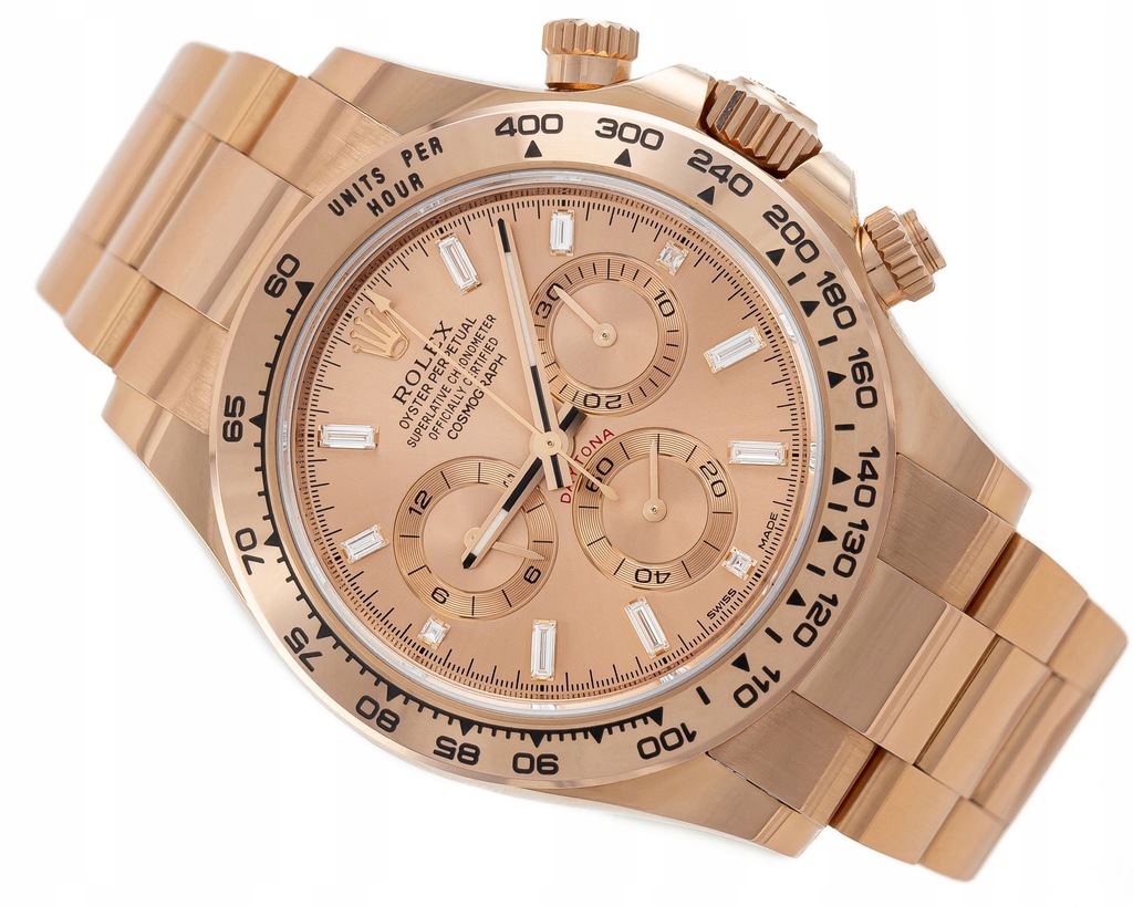 ROLEX DAYTONA EVEROSE SUNDUST BAGUETTE DIAMOND REF.116505 FULL SET ...