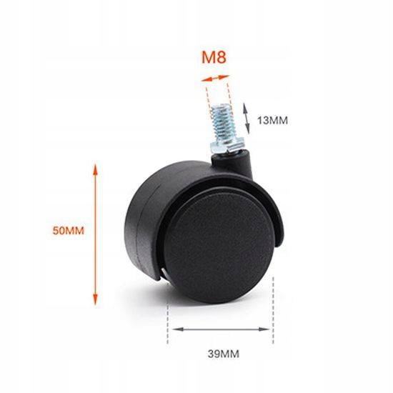 Kółka meblowe do fotela szafki 39mm - kółko obroto - 12722952075 - oficjalne archiwum Allegro