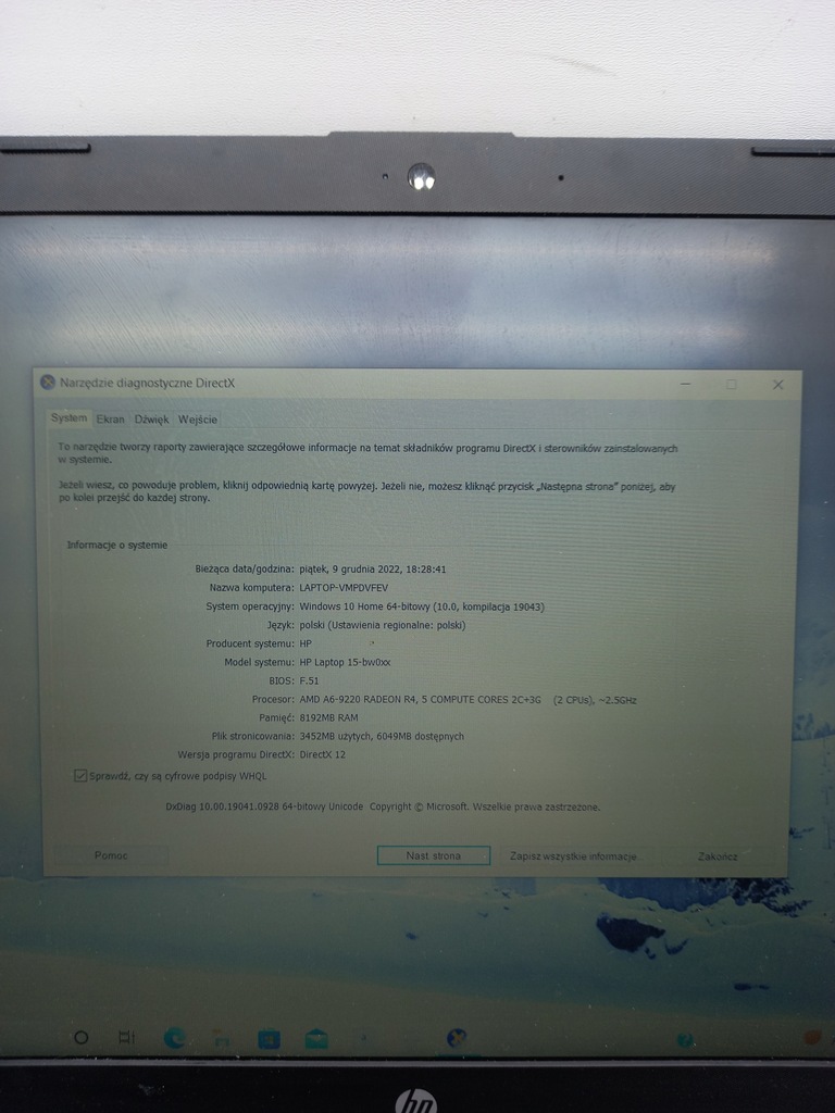 Laptop HP RTL8723DE 15" AMD A6 8 GB / 256 GB - 12999118811 - oficjalne ...