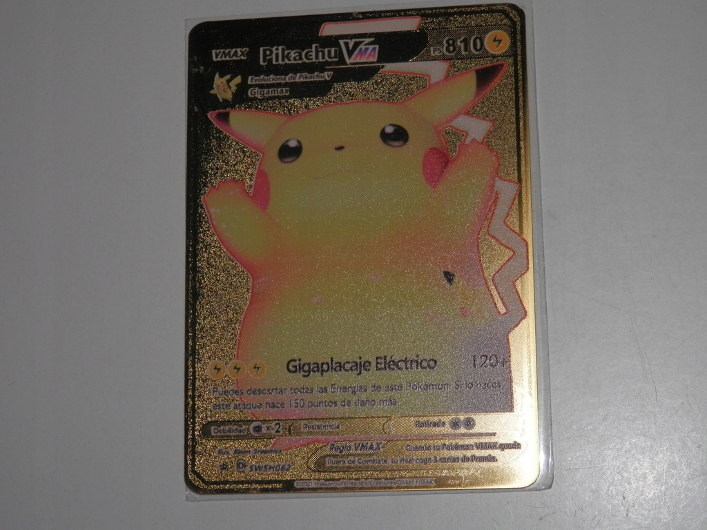 Pokemon Pikachu VNa 810 złota karta metalowa - 13375233681 - oficjalne ...