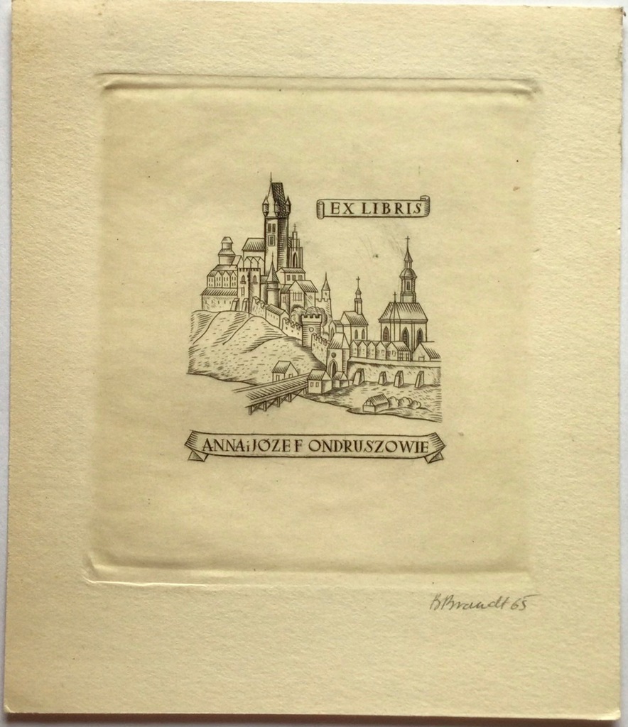 Ex-libris ANNA i JÓZEF ONDRUSZOWIE / B.Brandt - 15138723047 - oficjalne ...
