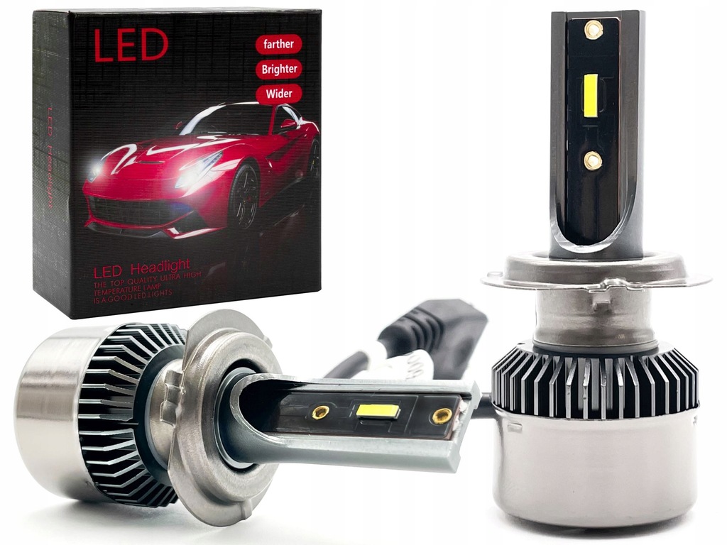 Żarówki LED H7 Mocne 16000LM 6000K LED COB 80W - 12551301407 - oficjalne archiwum Allegro