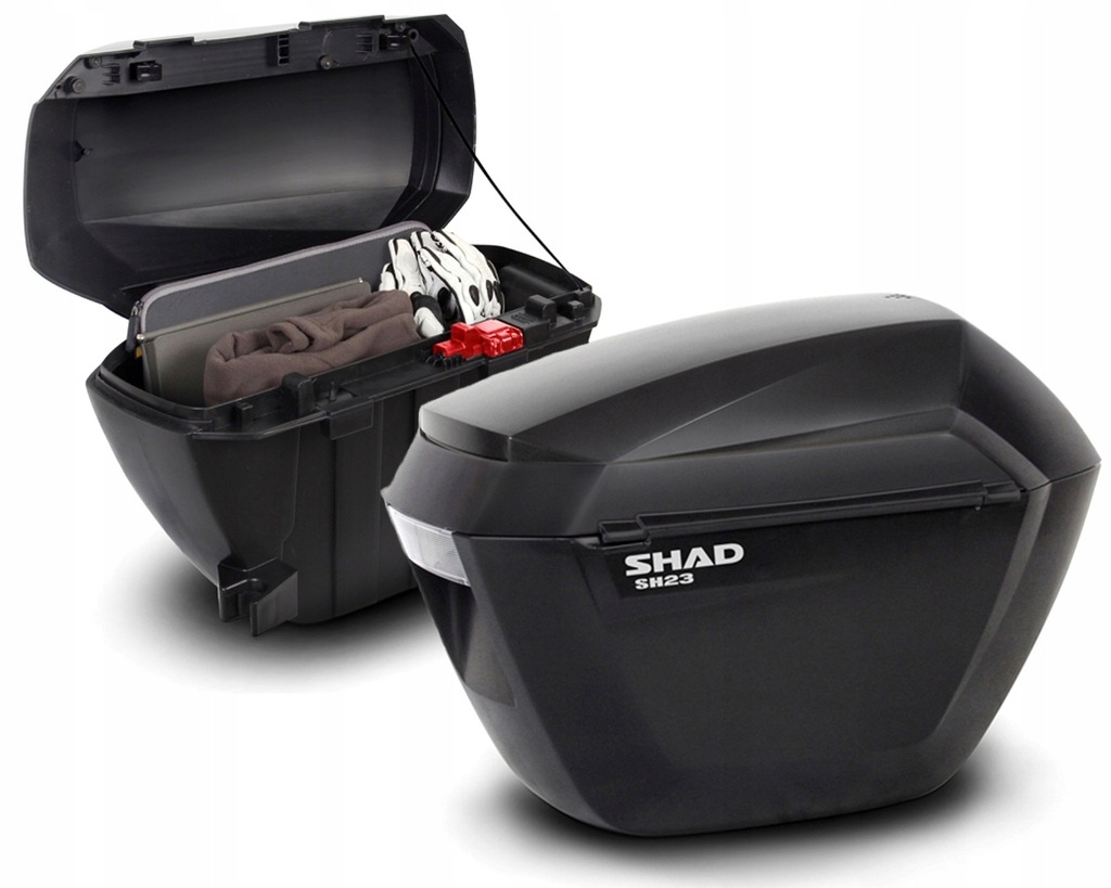 KUFRY BOCZNE MOTOCYKLOWE SHAD SH23 CZARNY 2szt - 12850550407 - oficjalne archiwum Allegro