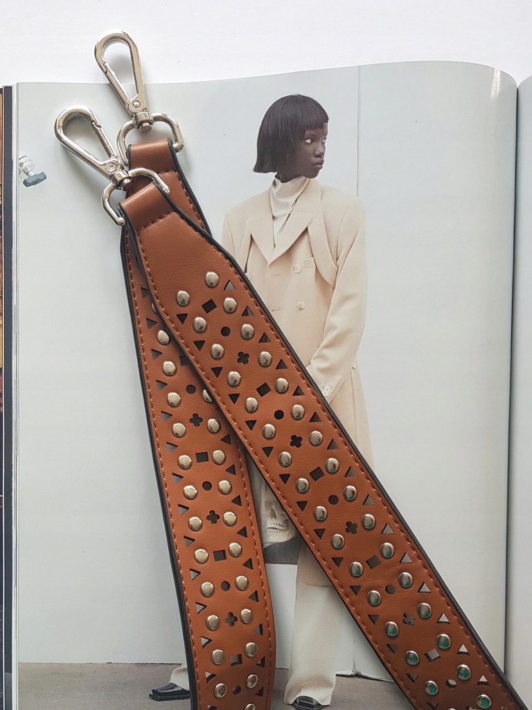 PASEK DO TOREBKI SZEROKI OZDOBNY BRĄZOWY - 8427624858 - oficjalne archiwum Allegro