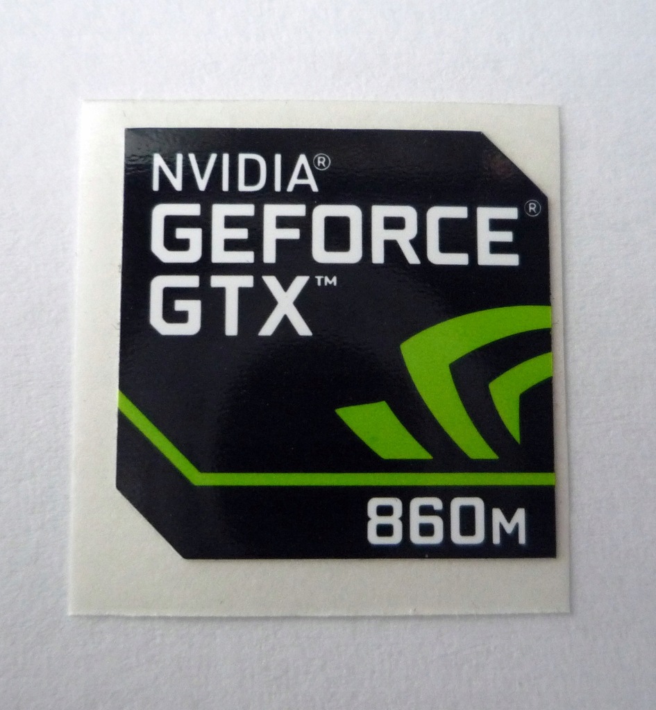 025j Naklejka nVIDIA GEFORCE GTX 860M 18 x 18 mm - 9926189239 ...
