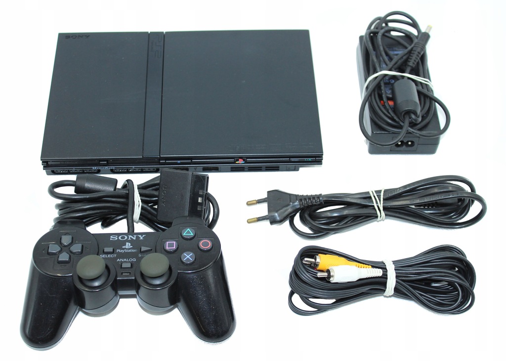 Zestaw Sony PlayStation 2 Slim PS2 SCPH-79003 PAL - 12388338441 ...
