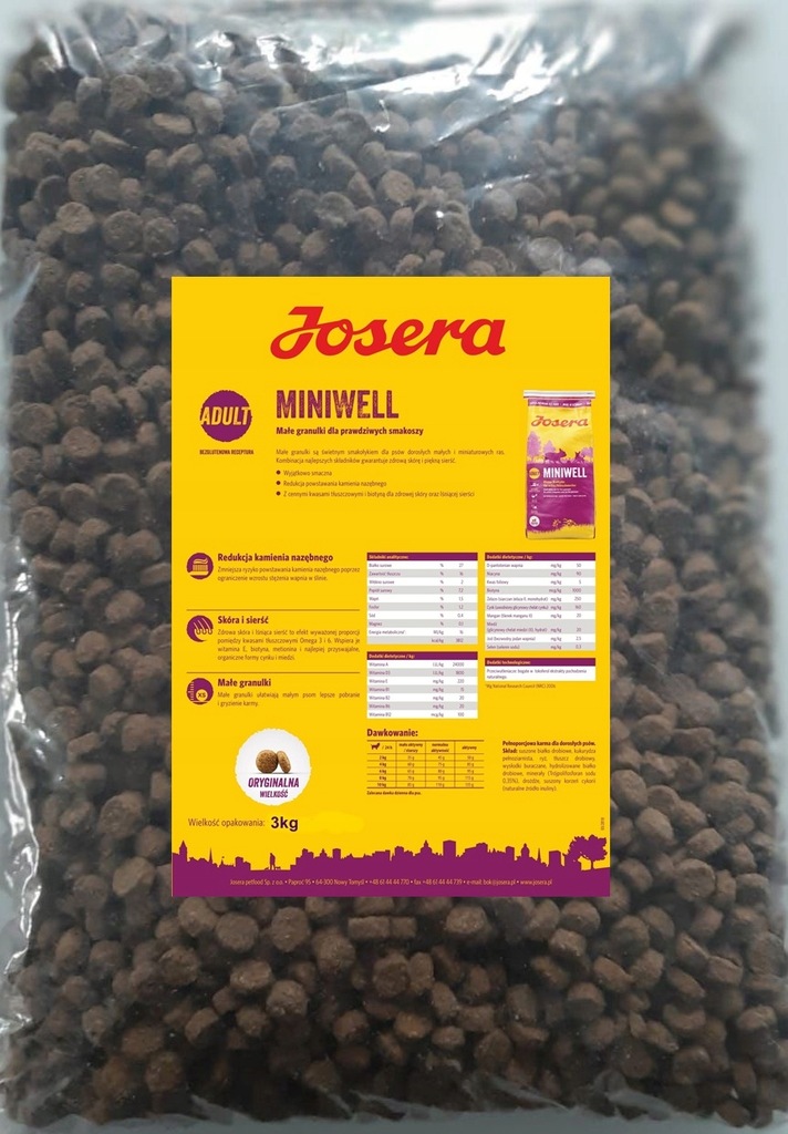 Karma Josera Miniwell 3kg-małe rasy - na wagę - 9278028406 - oficjalne ...