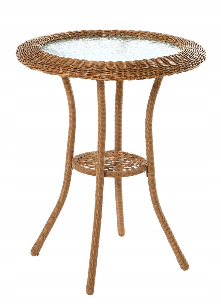 Stolik balkonowy rattan szklany śr. 60 cm boho - 13951969643 ...