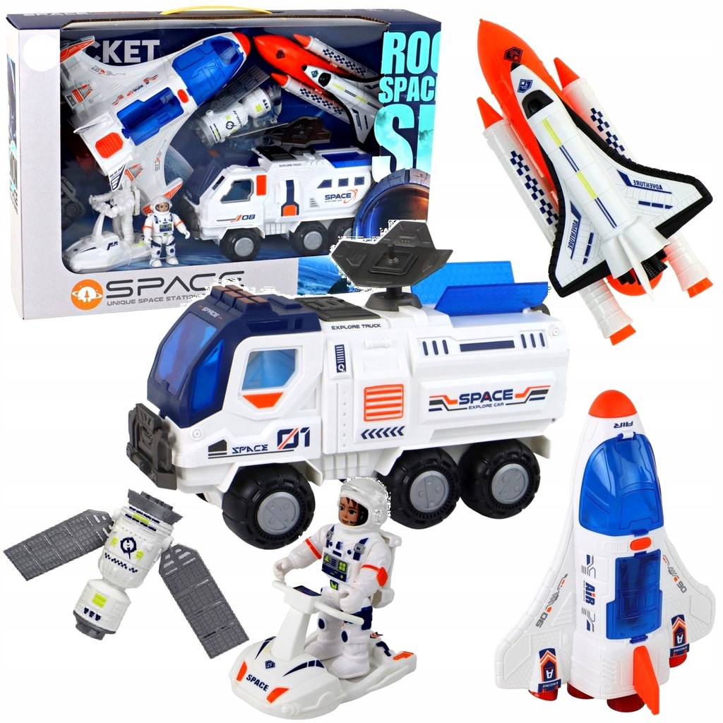 Duży Zestaw Space Rakieta Kosmiczna Prom Kosmiczny Kosmos Kosmonauta Auto - 14715613465 ...