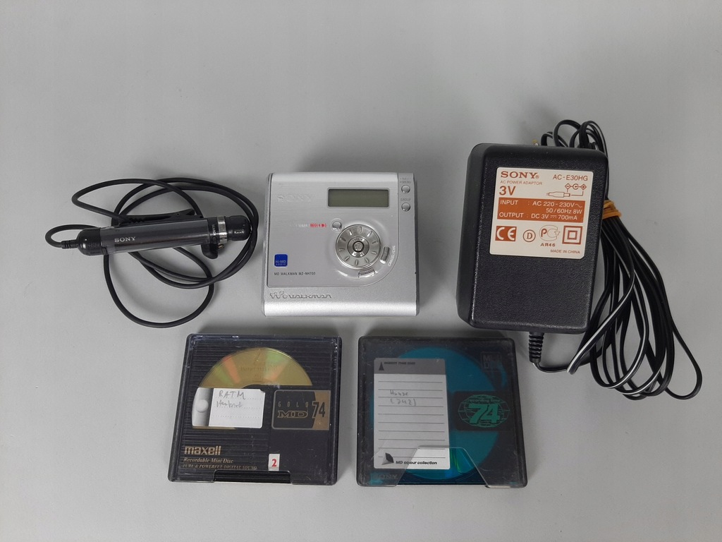 Walkman MiniDisc Sony MZ-NH700 Zestaw TOP Unikat - 14216449198 ...