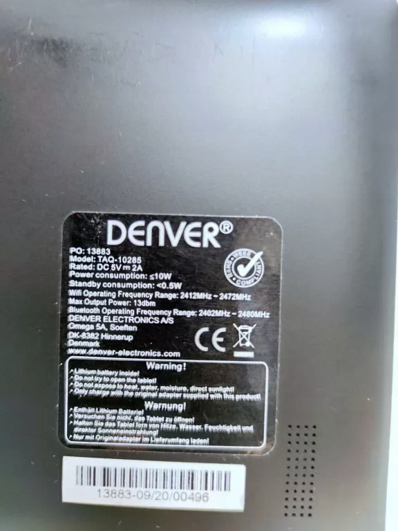 TABLET DENVER TAQ-10285 10'' - 1/64GB !!OPIS!!! - 12540469723 ...