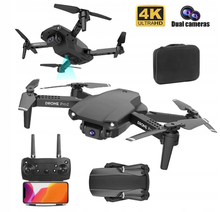 DRON E99 PRO 2 KAMERY 4K WIFI HD ZOOM 50x 40min - 12334987190 ...