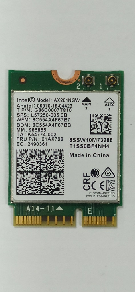 KARTA MODUŁ WI-FI INTEL AX201NGW 105 - 13010327451 - oficjalne archiwum ...