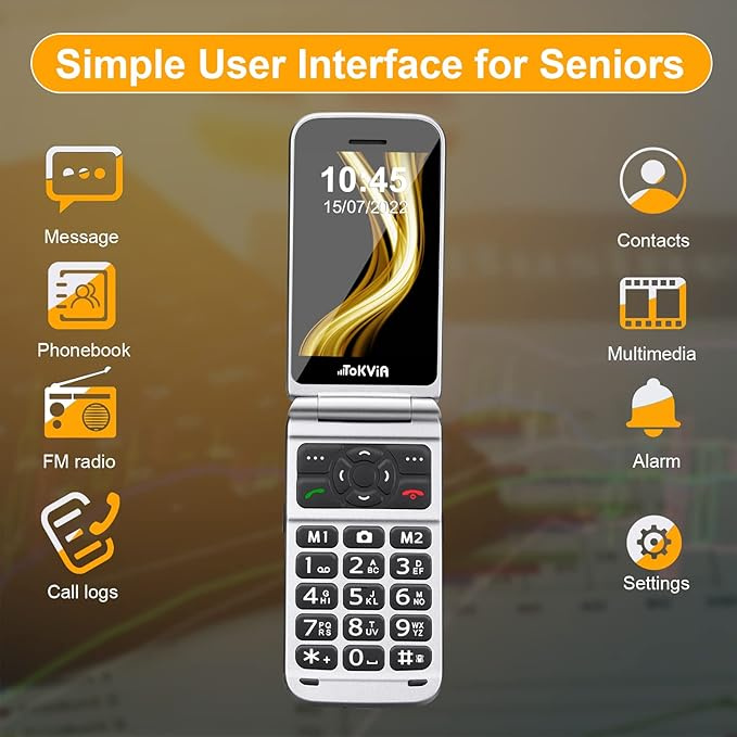 TOKVIA T288 telefon komórkowy dla seniorów z dużymi przyciskami z PL ...