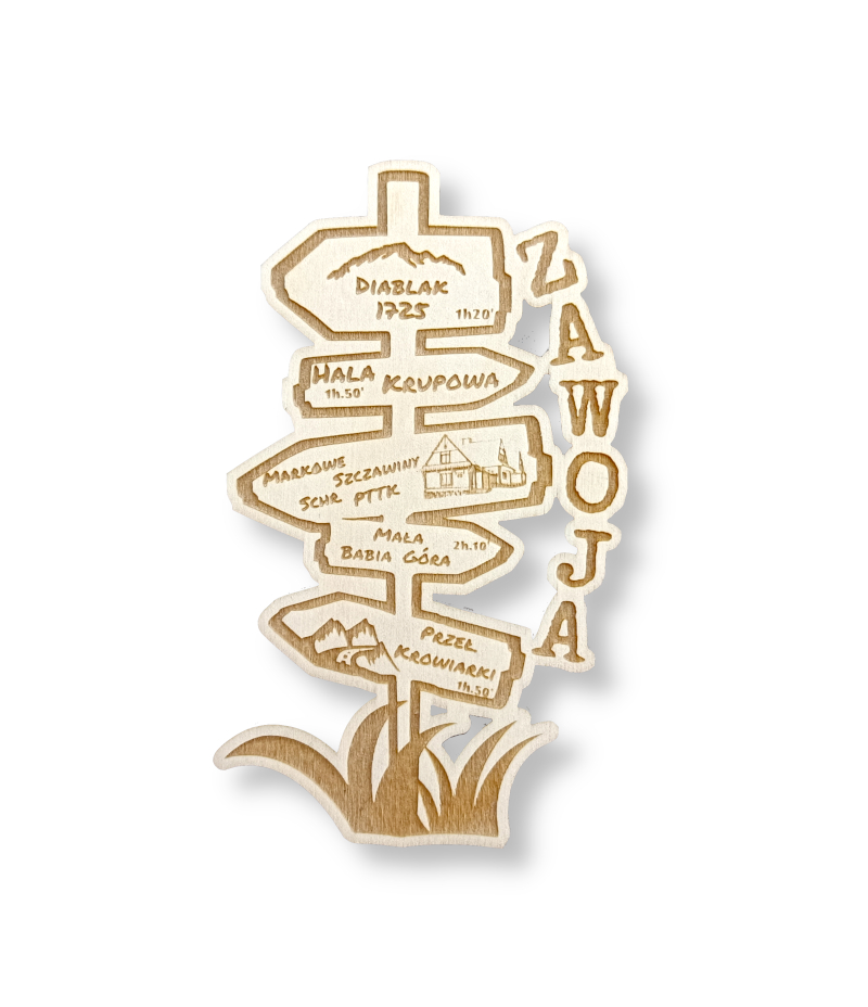 Zawoja atrakcje Znak Drewniany Magnes na Lodówkę - 12313852228 ...
