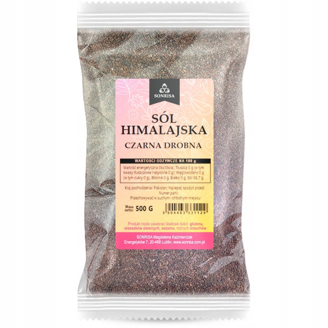 Sól himalajska czarna KALA NAMAK, drobna 500 g - 12278179053 ...