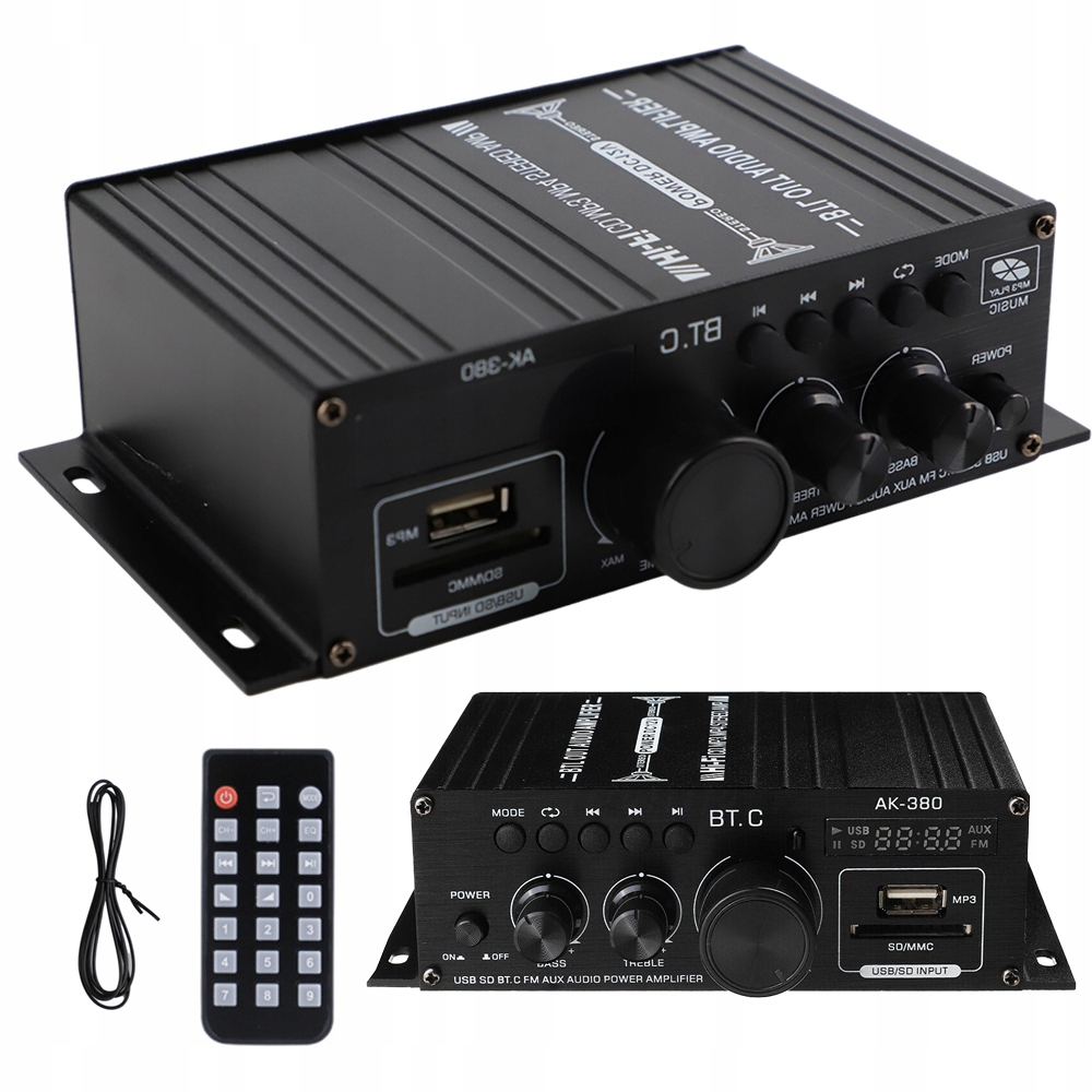 AMPLITUNER WZMACNIACZ CYFROWY STEREO BLUETOOTH AK380 ODTWARZACZA FM - 14964853555 - oficjalne ...