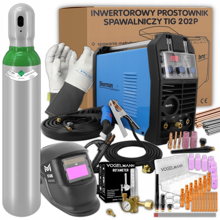 Zestaw Spawarka inwertorowa z pulsem Sherman TIG DC 202P - 14448209766 - oficjalne archiwum Allegro