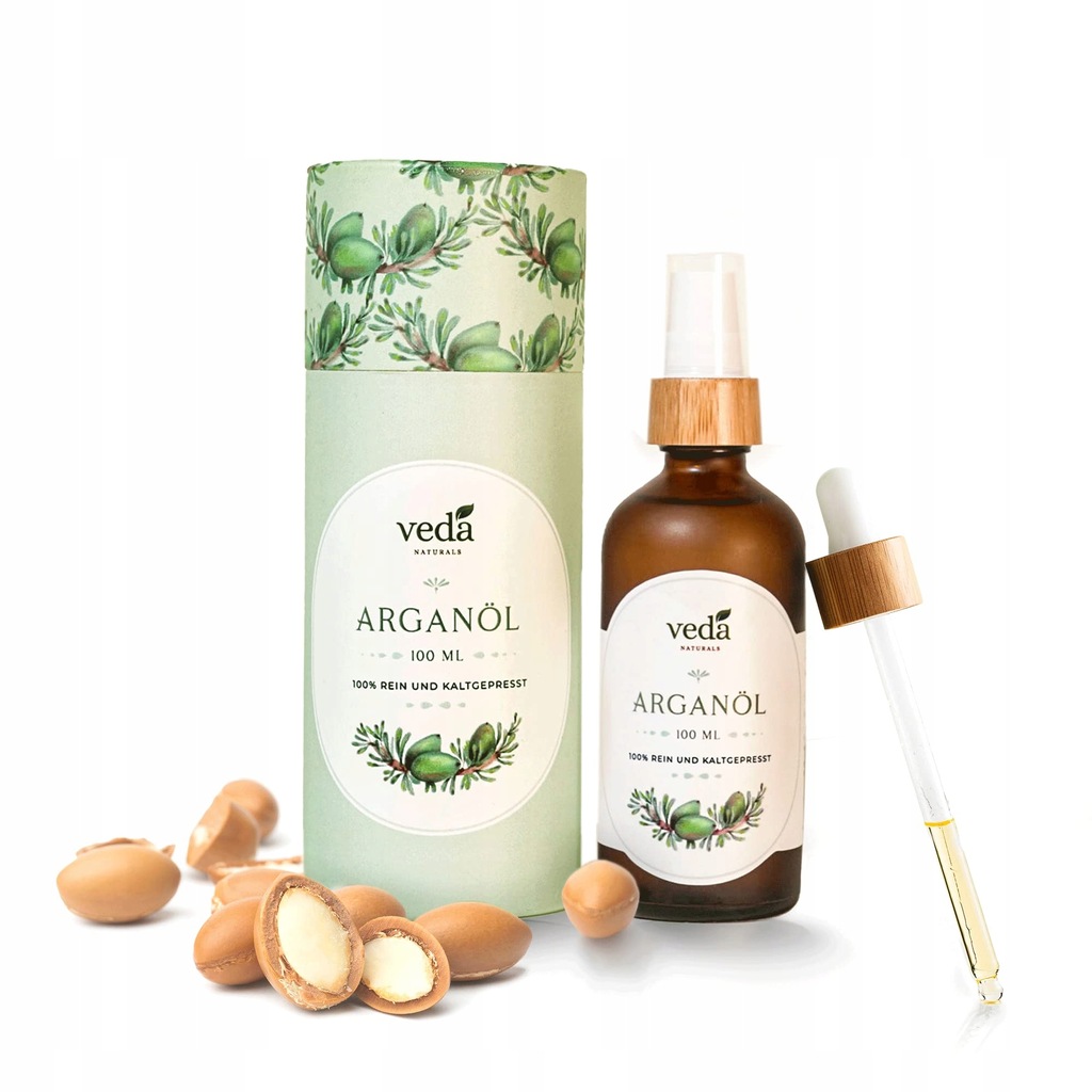 Veda Naturals Olej arganowy 100 ml tłoczony na zimno - wegański - 15835991221 - oficjalne ...