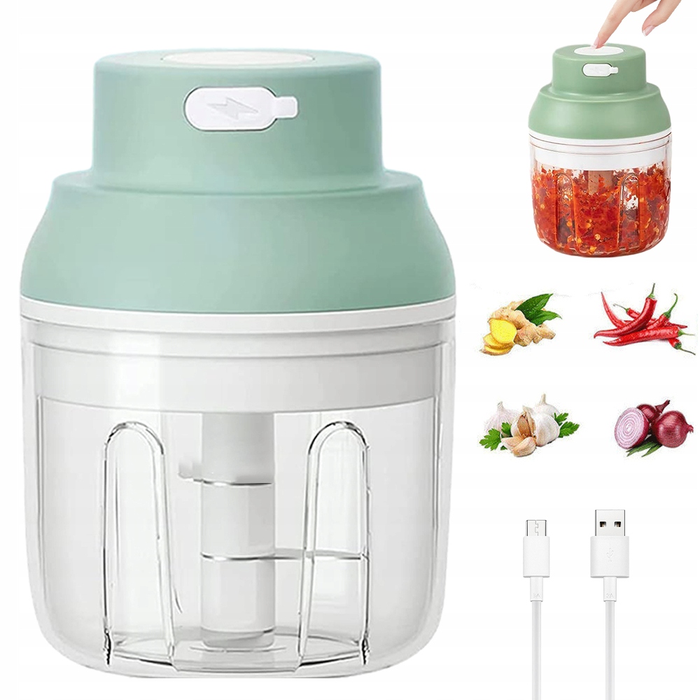 KRAJACZ ELEKTRYCZNY ROZDRABNIACZ DO WARZYW CEBULI MINI 250ML USB ...