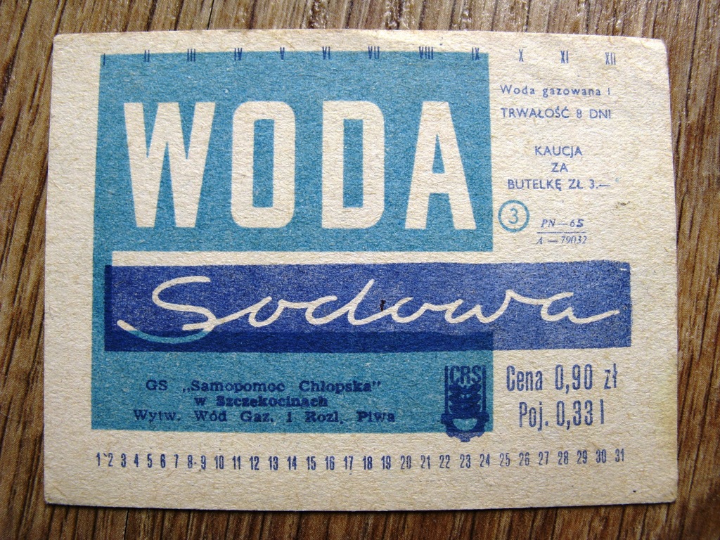 PRL Etykieta oranżada GS Szczekociny 1 - 12005427745 - oficjalne archiwum Allegro