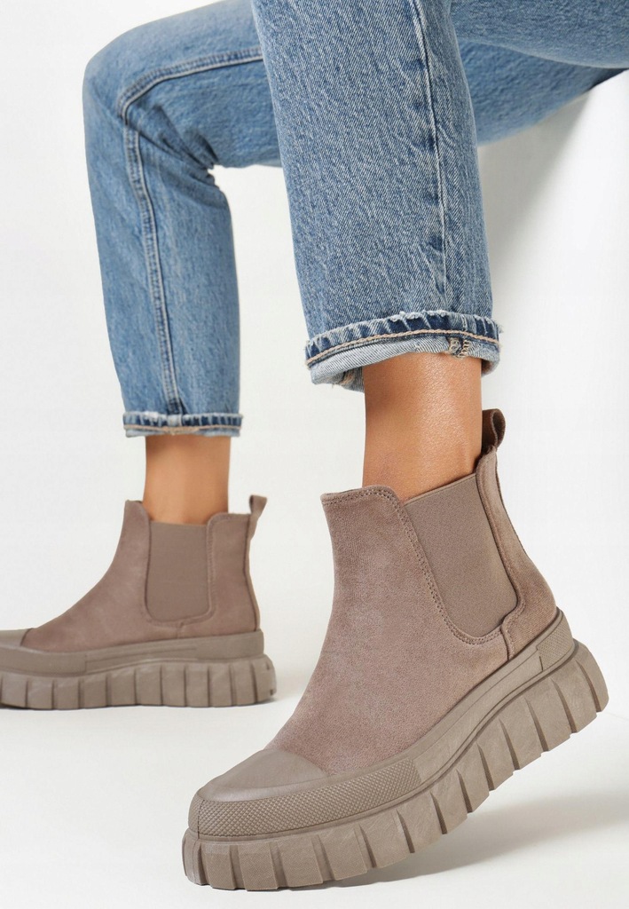 Born2Be Ciemnobeżowe Botki damskie 41 - 14689273227 - oficjalne ...