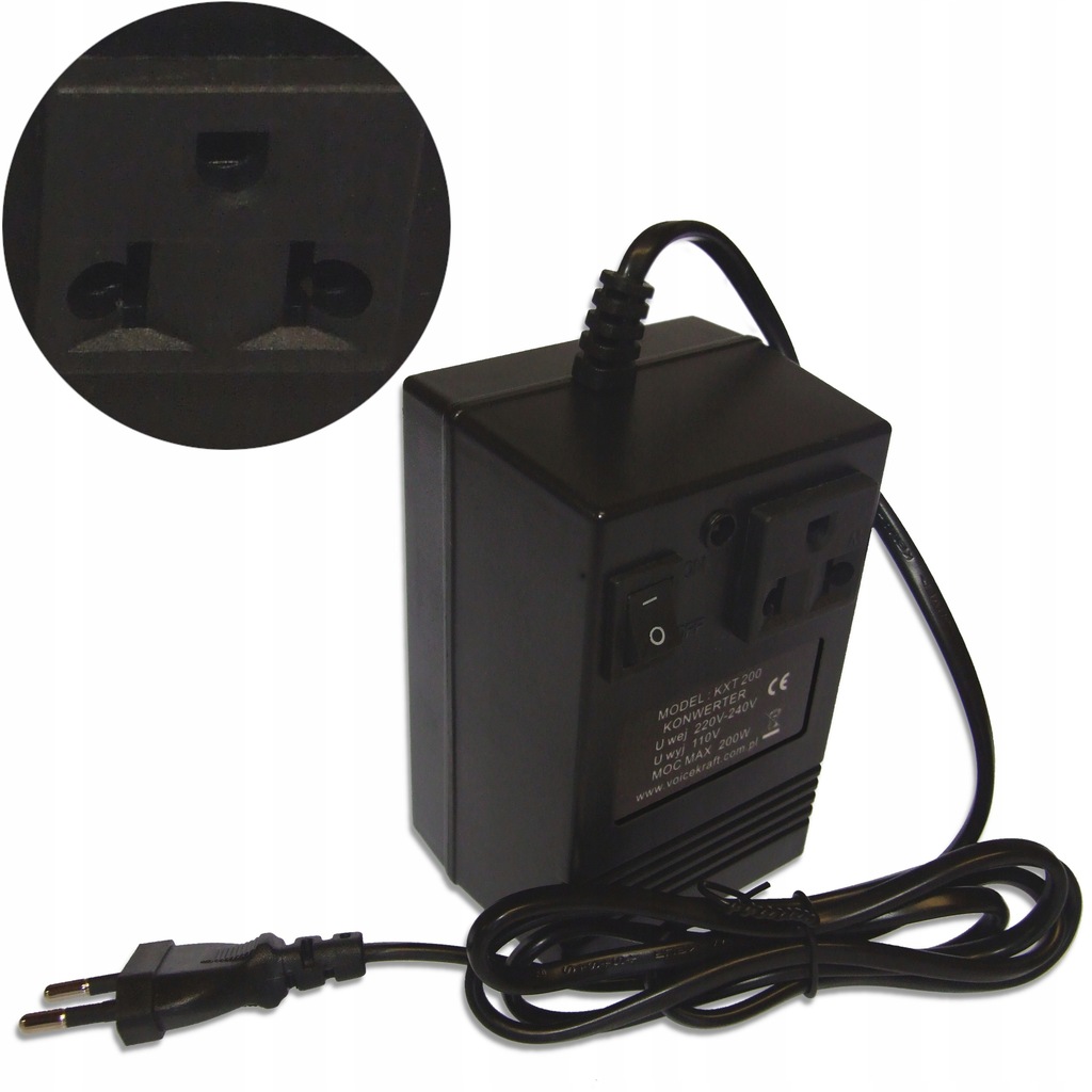 Konwerter przetwornica napięcia 200W 230V - 110V - 12762083988 - oficjalne archiwum Allegro