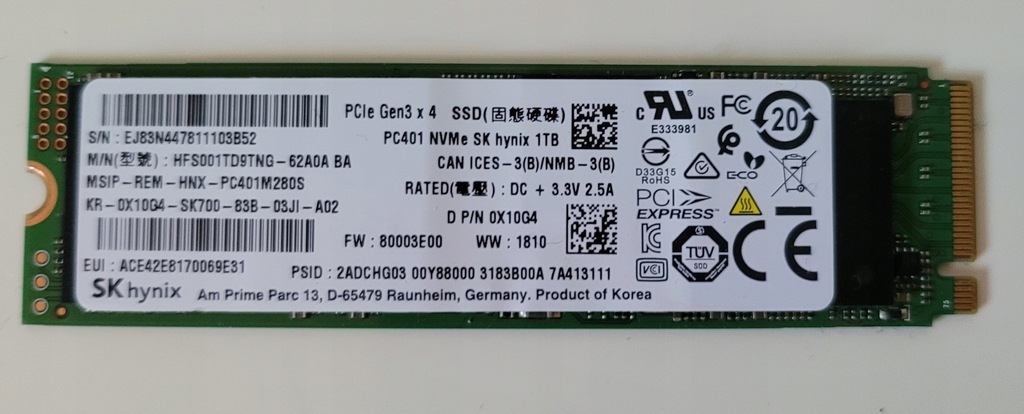 Dysk SSD SK hynix 1TB PC401 NVMe M.2 PCIe Gen 3 - 12341815625 ...