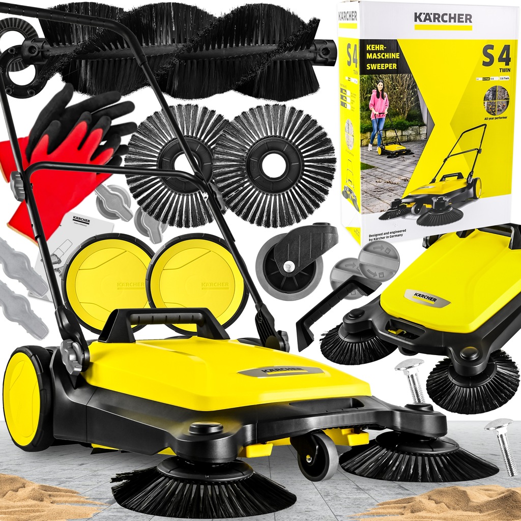 ZAMIATARKA KARCHER S4 TWIN DO LIŚCI KOSTKI RĘCZNA - 11295318693 - oficjalne archiwum Allegro
