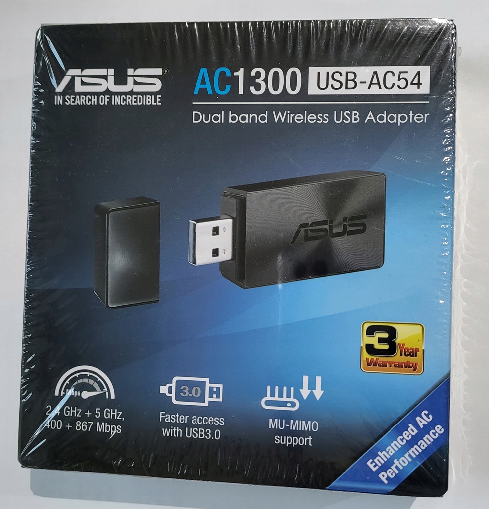 ASUS adapter USB karta sieciowa USB-AC54 WI-FI AC1300 2.4GHz 5GHz ...