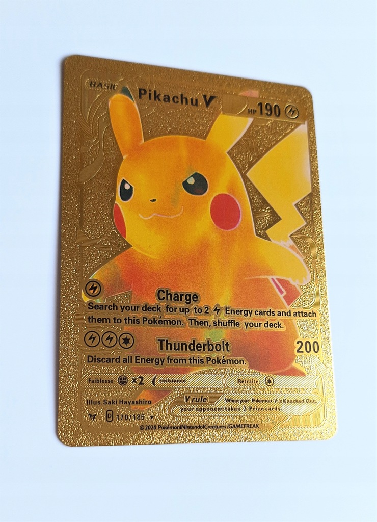 Karta Pokemon Pikachu V Złota Karta Gold - 13298144664 - oficjalne ...