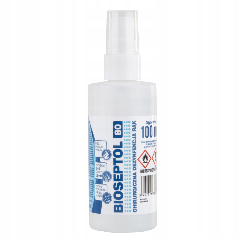 BIOSEPTOL 80 DEZYNFEKCJA RĄK PŁYN SPRAY 100 ML - 11884604015 ...