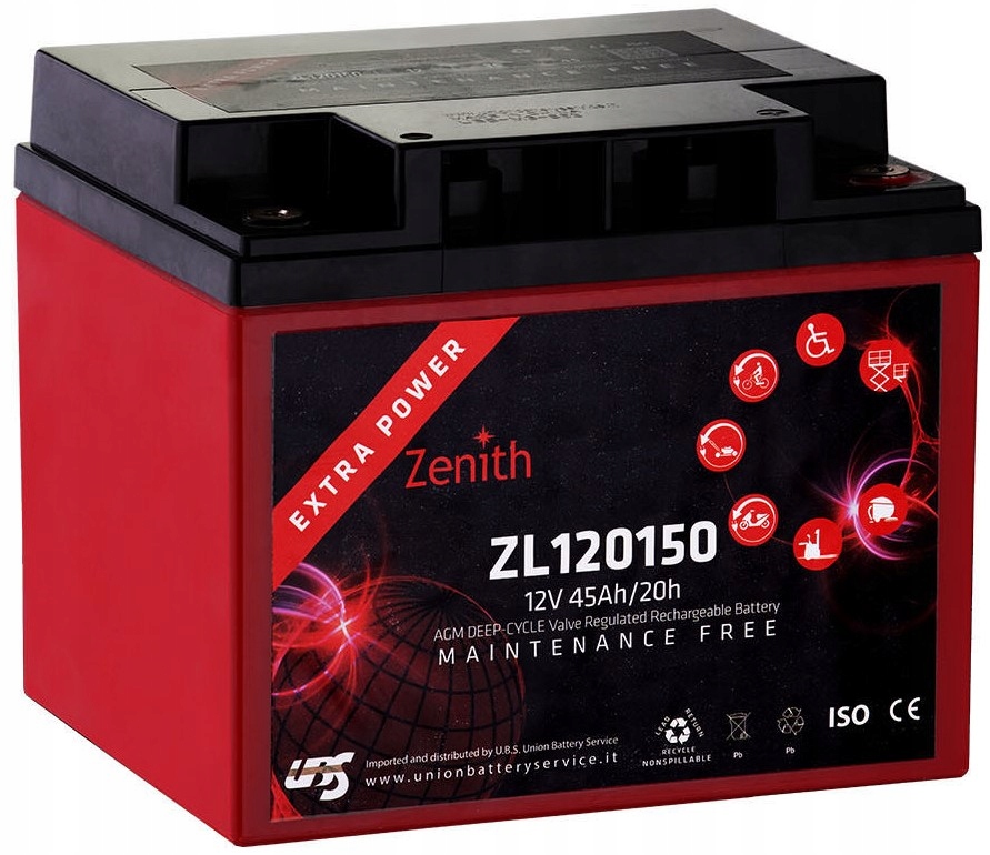 AKUMULATOR AGM VRLA ZL 120150 12V 45Ah CYKLE ZASILANIE SPRZĘT MEDYCZNY ...