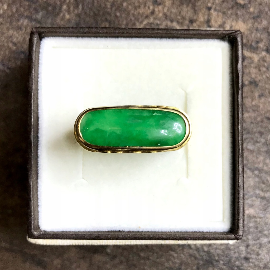 Złoty pierścień sygnet jadeit unikat r. 30 - 9963820334 - oficjalne ...