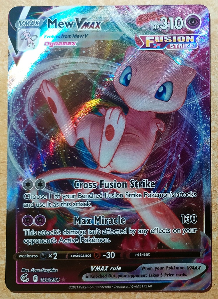 Mew VMax (SS Fusion Strike 114/264) - 12578318744 - oficjalne archiwum Allegro