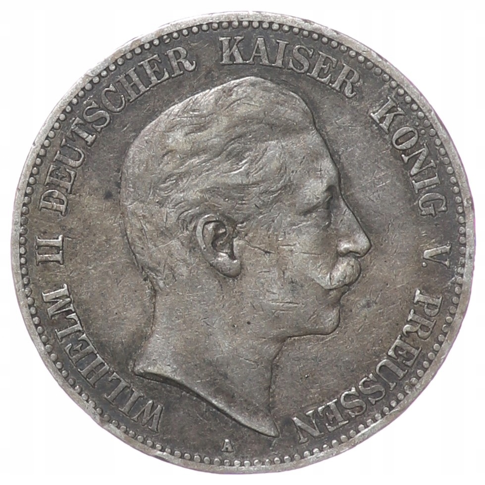 5 marek - Wilhelm II - Prusy - Niemcy - 1907 rok - A - 15432750933 - oficjalne archiwum Allegro