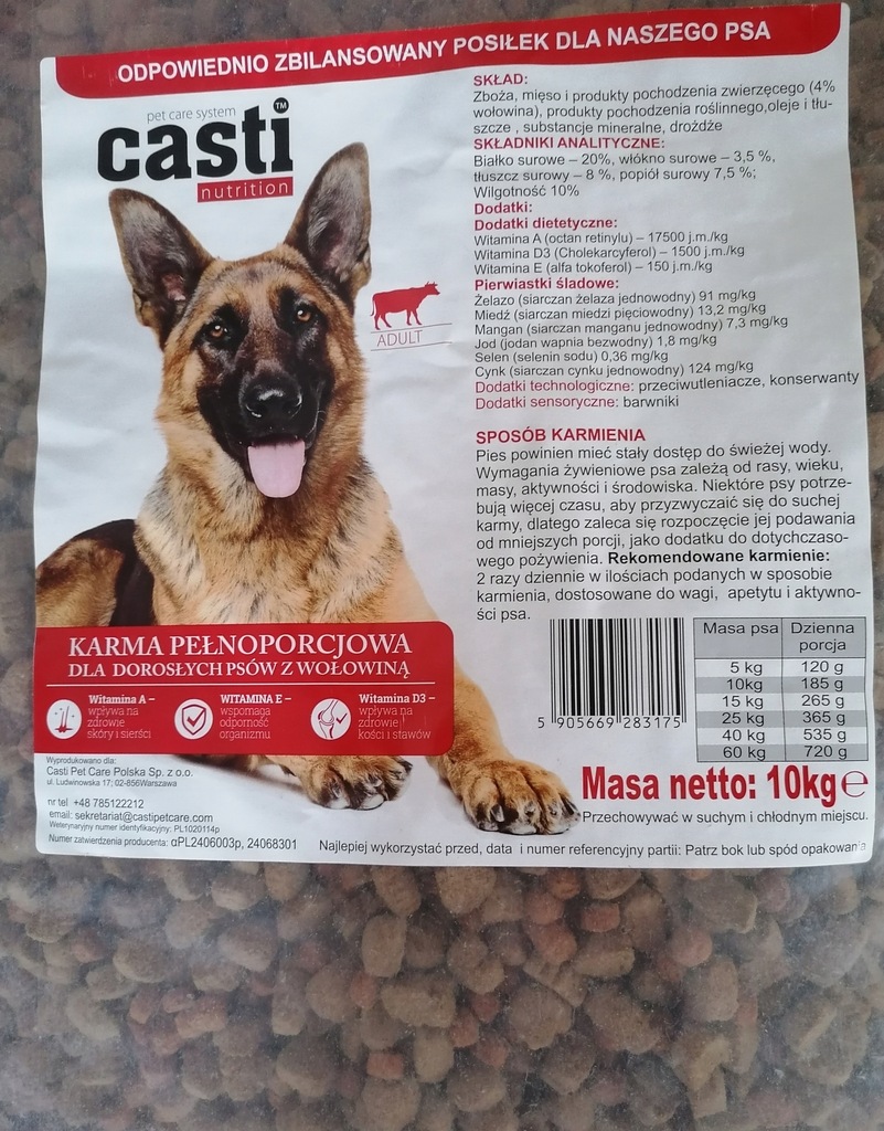 Casti sucha karma dla psa 10 kg - 11807645471 - oficjalne archiwum Allegro