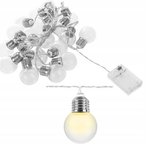 Lampki na baterie 20szt 5,2m bombki girlanda kule - 8519505153 - oficjalne archiwum Allegro