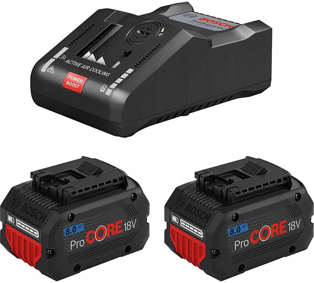 Bosch 2 akumulatory ProCORE 8.0Ah + GAL 18V-160 C - 9013525153 - oficjalne archiwum Allegro