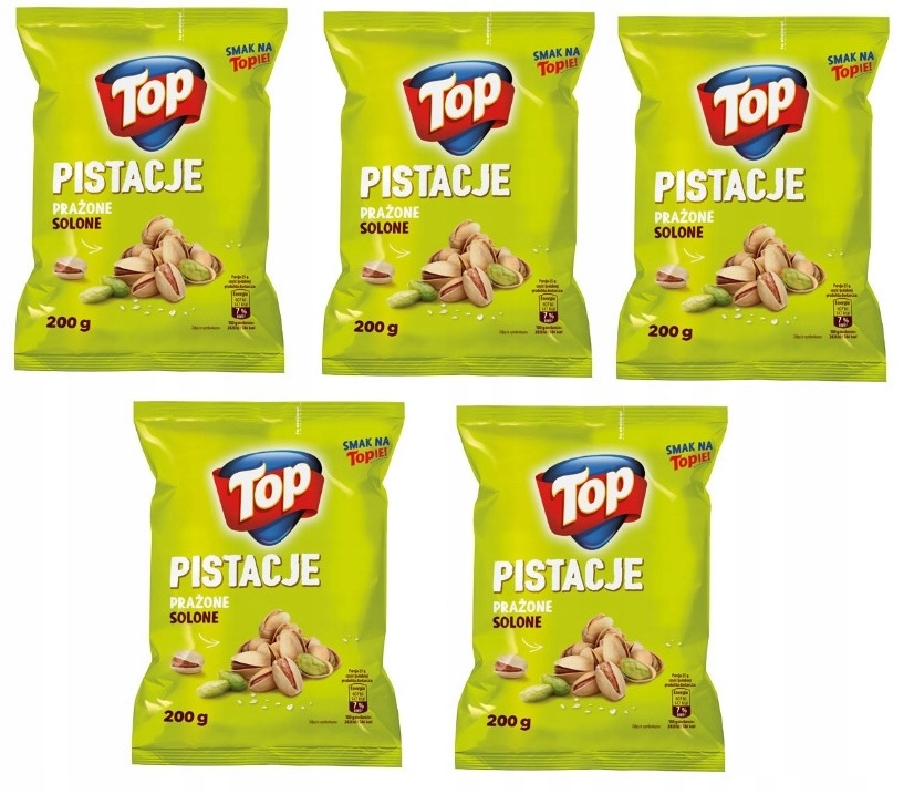 TOP PISTACJE prażone solone 5x 200g = 1kg świeże - 13337690698 ...
