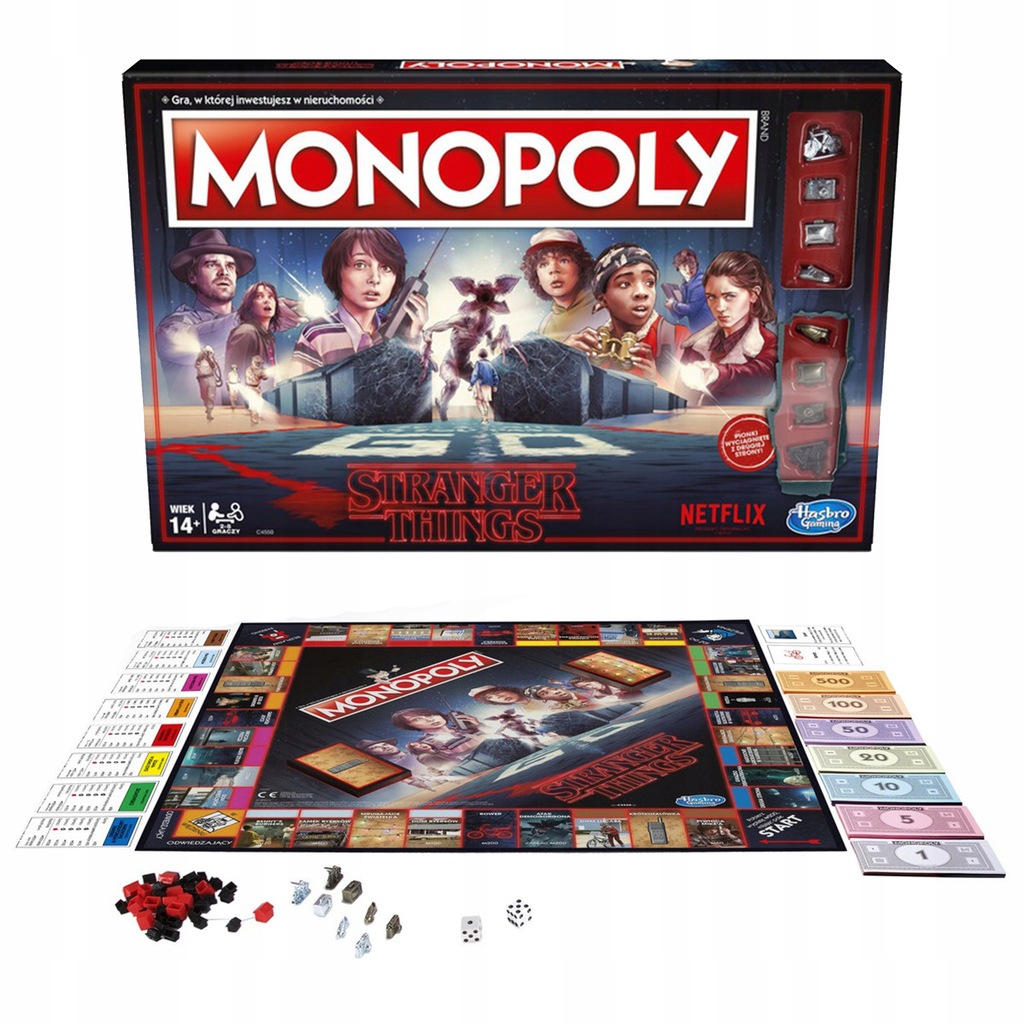 Monopoly Stranger Things Gra Planszowa Hasbro - 11267588891 - oficjalne archiwum Allegro