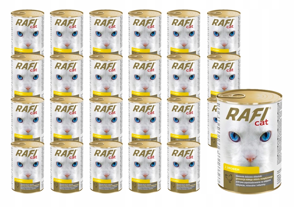 RAFI CAT KARMA DLA KOTA DRÓB 24x415g D. NOTECI - 12830809678 ...