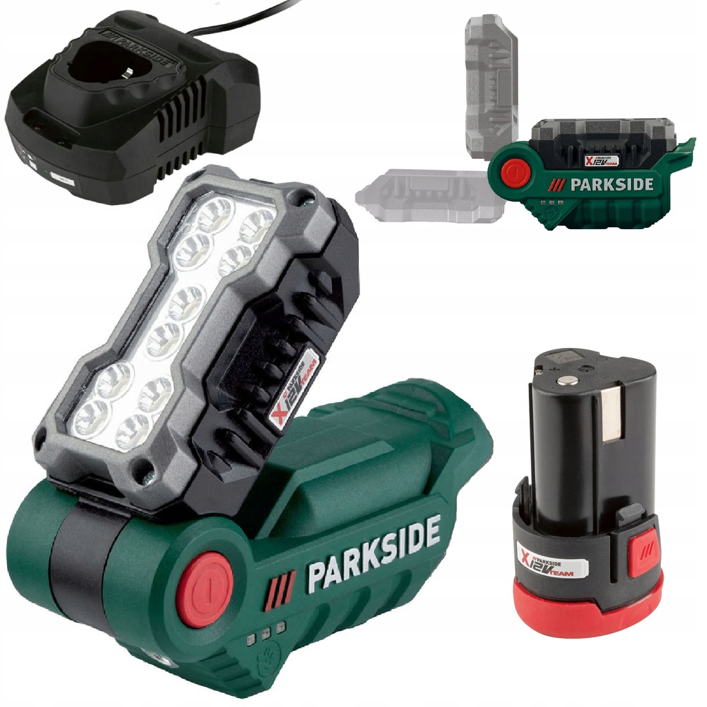 Akumulator PARKSIDE 12v + ŁADOWARKA + LATARKA X12V - 12237155635 ...