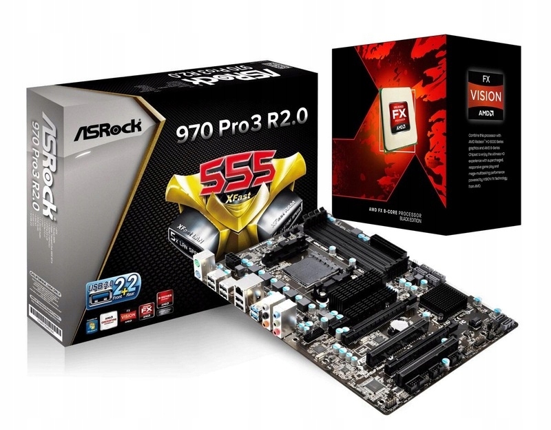 Płyta Asrock 970 Pro3 + CPU AMD FX8350 8x4.0Ghz - 12046702508 ...