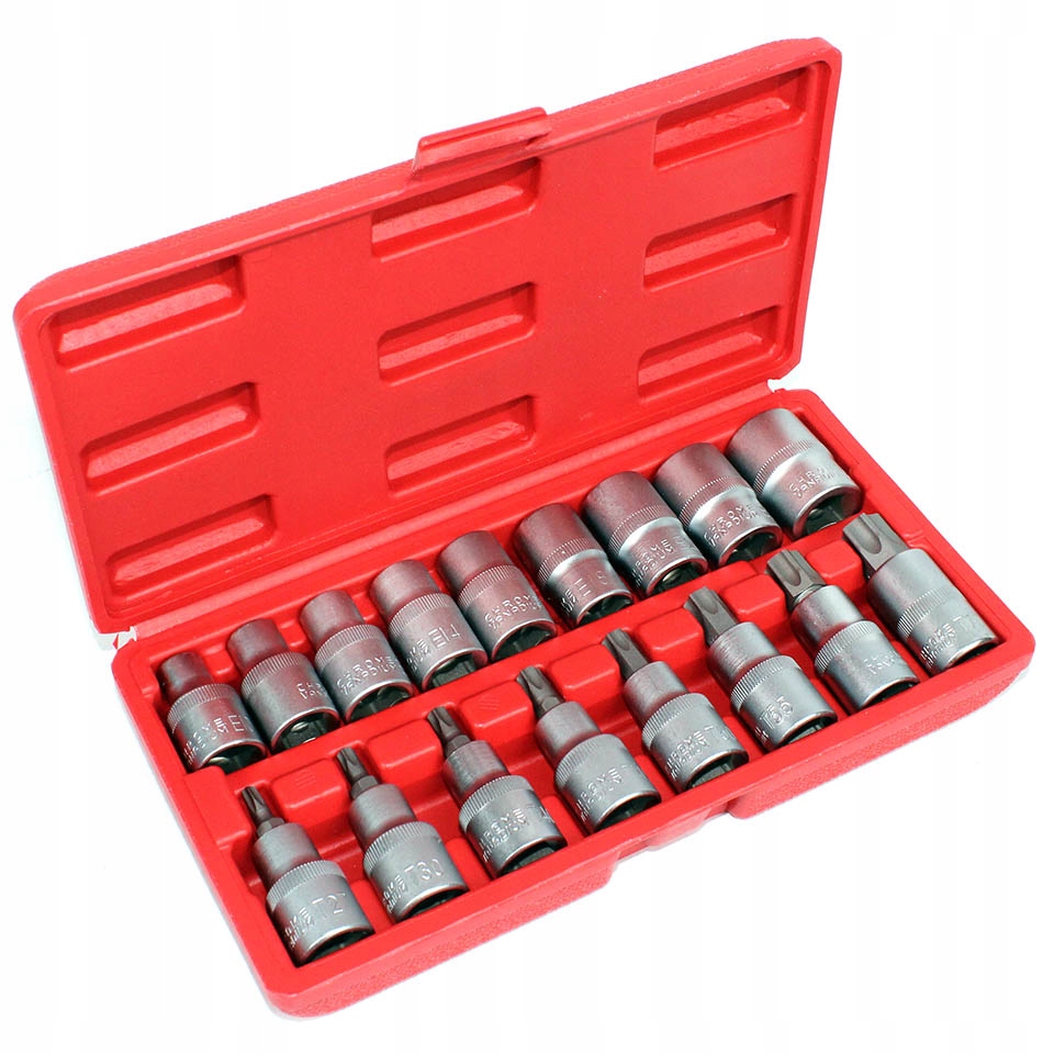 KLUCZE NASADOWE TORX NASADKI I BITY 17SZT 1/2'' - 6743756255 - oficjalne archiwum Allegro