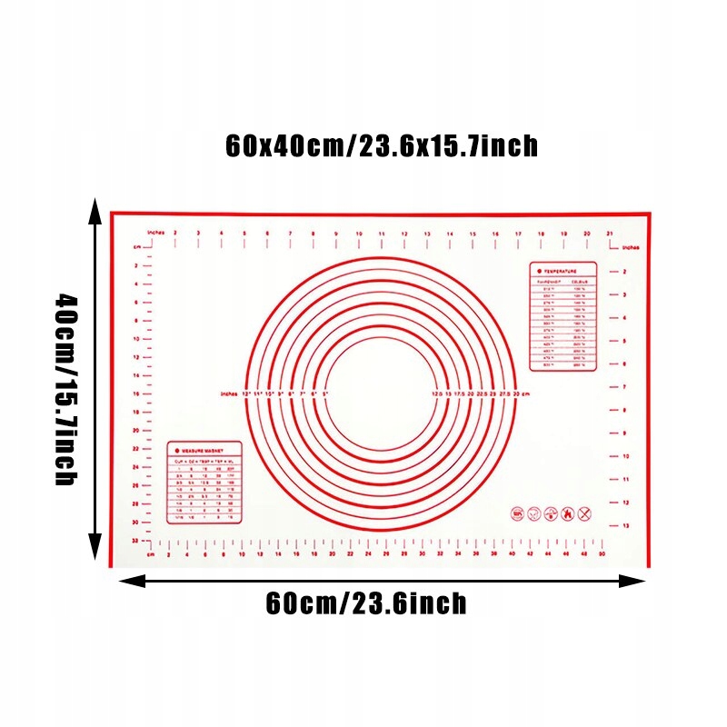 Mata do wyrabiania ciasta mata silikonowa do pie - 12287418065 ...
