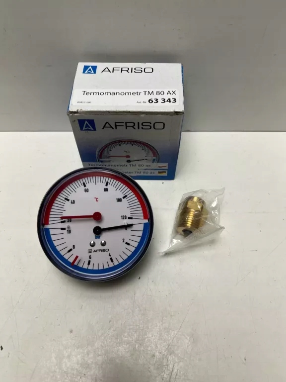 TERMOMANOMETR M80 T 0-10 BAR, POZIOMY AFRISO OKAZJA!! - 14397535836 - oficjalne archiwum Allegro