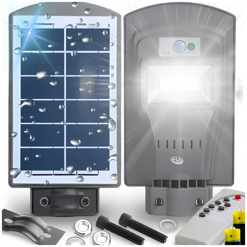 MOCNA LAMPA SOLARNA 1000W LED ULICZNA Z CZUJNIKIEM ZMIERZCHU I RUCHU +PILOT - 15286612025 ...