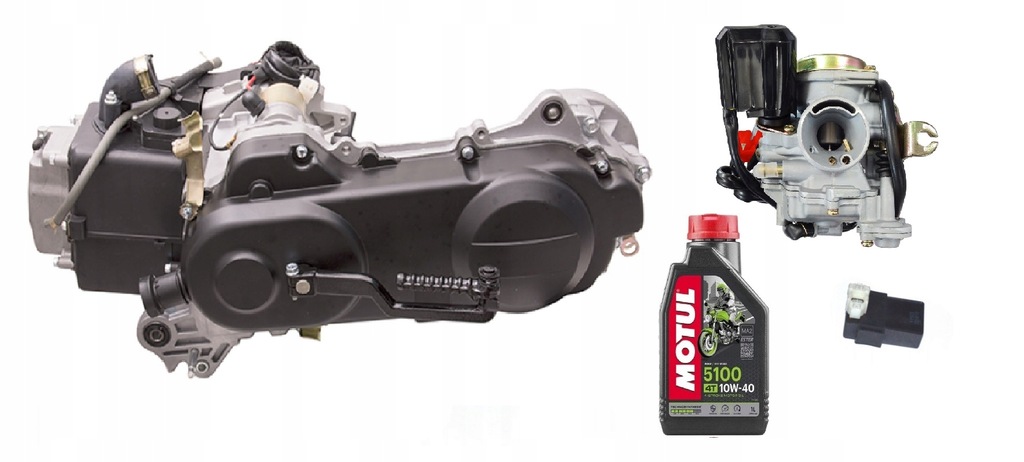 SILNIK POZIOMY skuter 4T 80cc GY6 1 amortyzator - 13792636696 - oficjalne archiwum Allegro