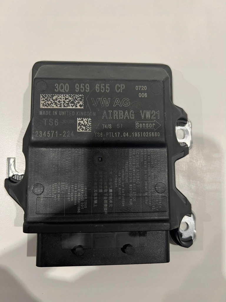 MODUŁ PODUSZEK AIRBAG VW OE 3Q0959655CP ORYGINAŁ - 12761911226 ...